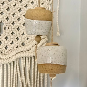 Handmade Ceramic Bell Chimes: White Ceramic Bells, White Wall Hangings ...
