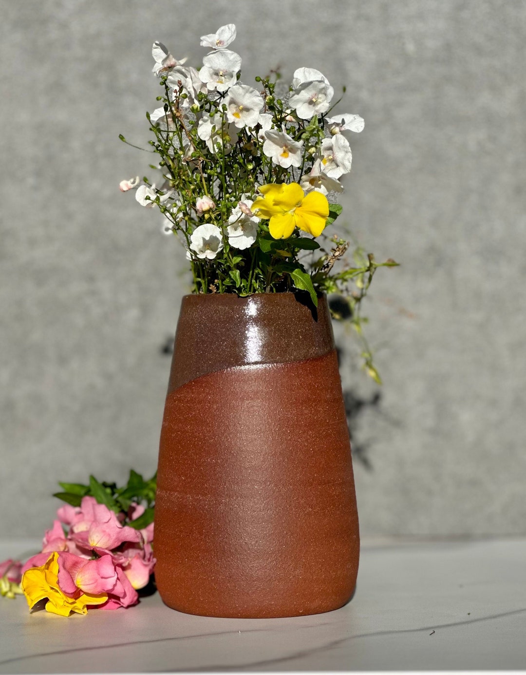 Handmade Ceramic Bud Vase Red Bud Vase Flower Vase Small - Etsy