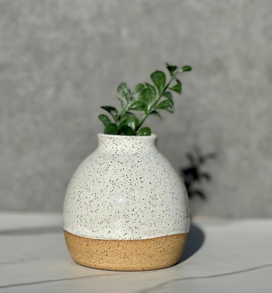 Handmade Ceramic Bud Vase White Bud Vase, Flower Vase, Small Ceramic ...