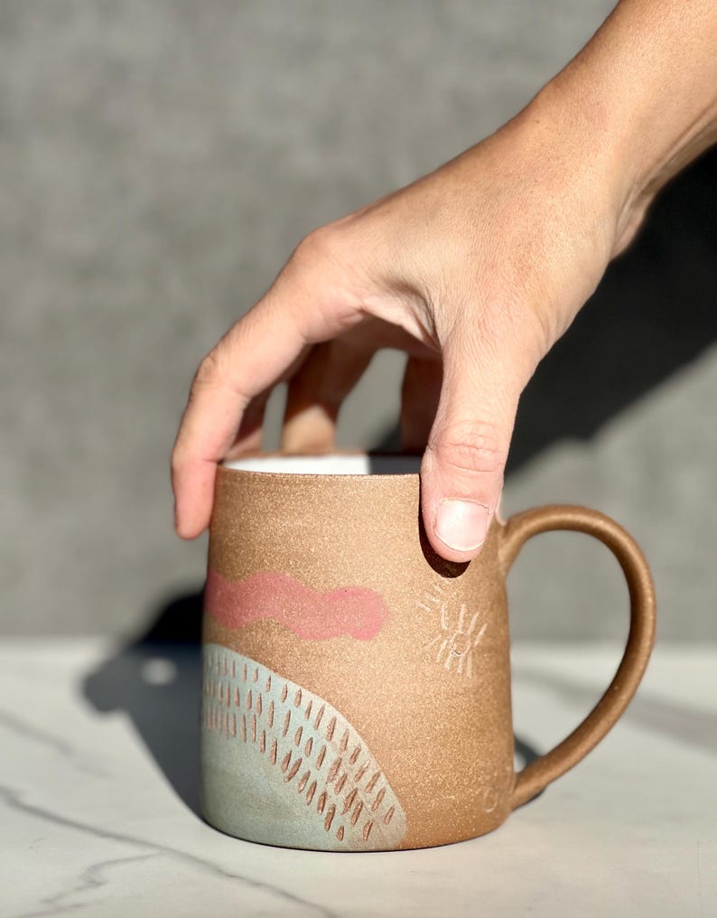 14oz Raw Earth Collection Handmade Coffee Mug, Mug Ceramic, Coffee Mug ...