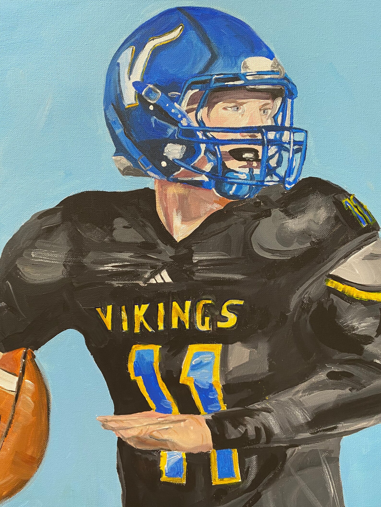 Custom Football Player Painting on Canvas, Personalized Customized Art ...