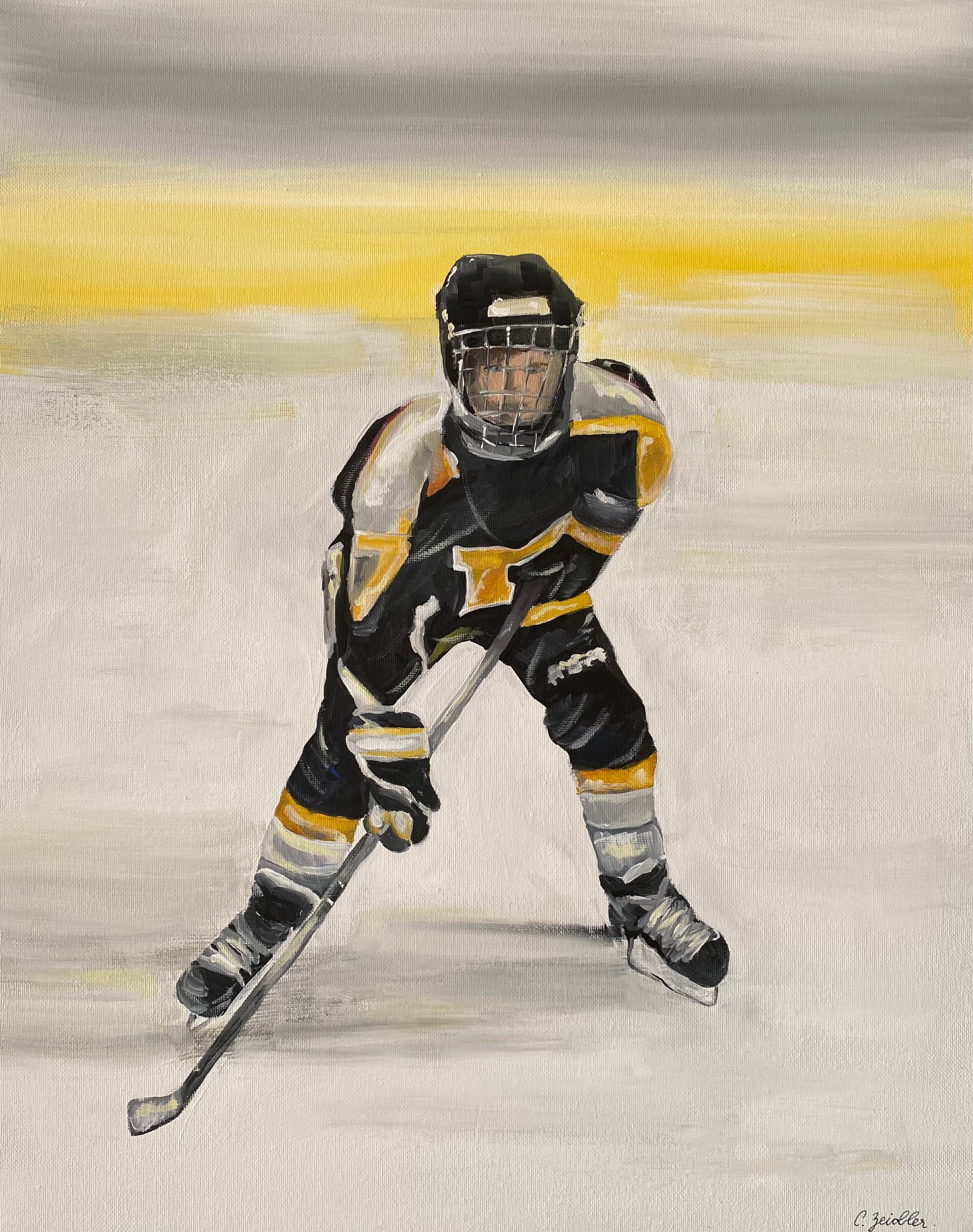 Custom Hockey Player Painting on Canvas, Personalized Customized Art ...