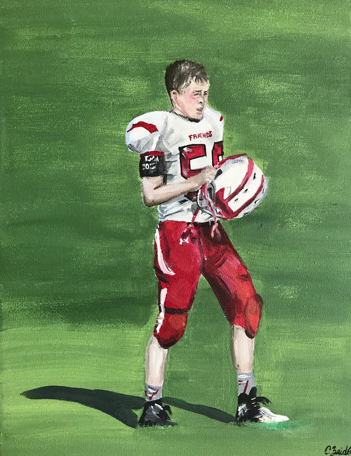 Custom Football Player Painting on Canvas, Personalized Customized Art ...