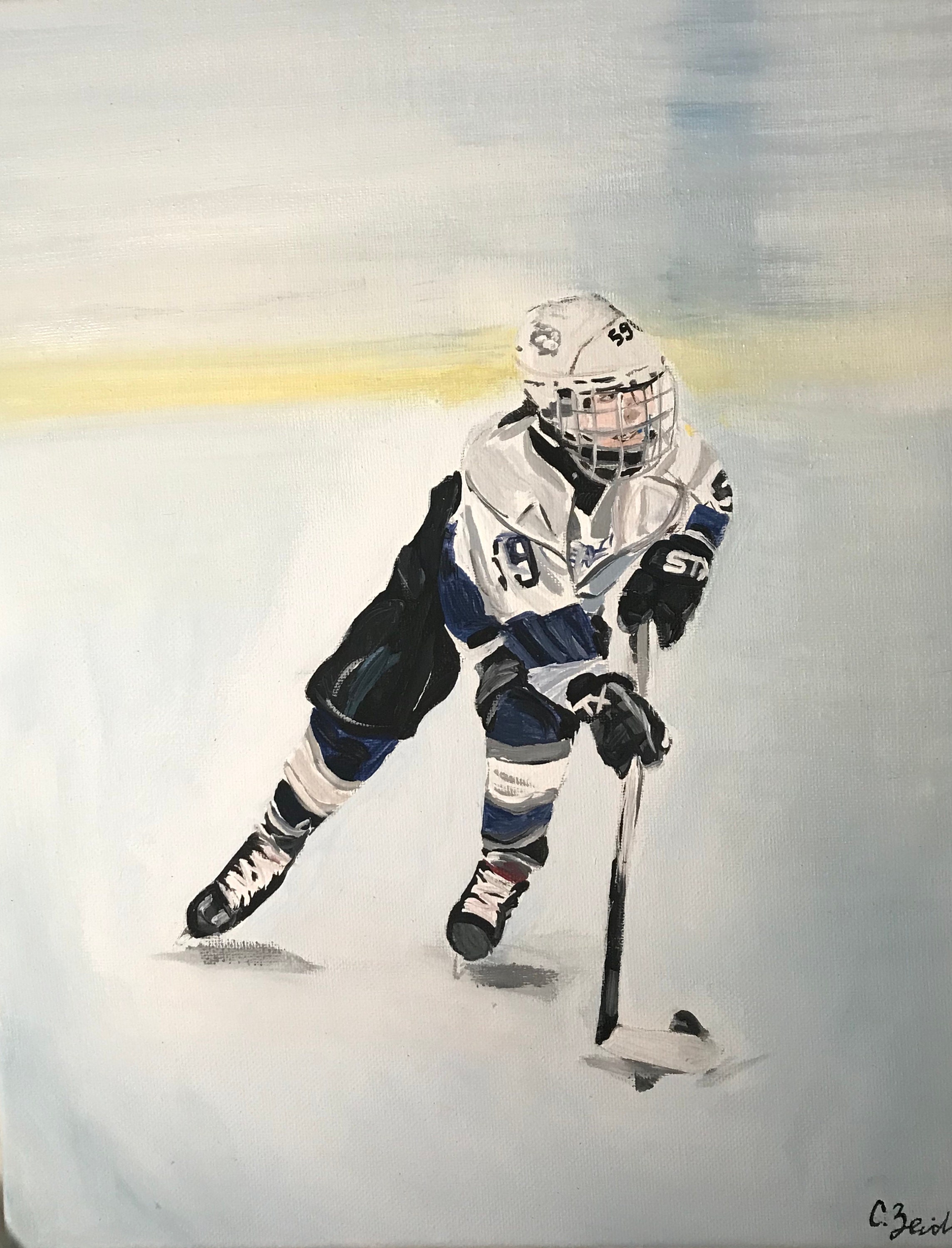 Custom Hockey Player Painting on Canvas, Personalized Customized Art ...