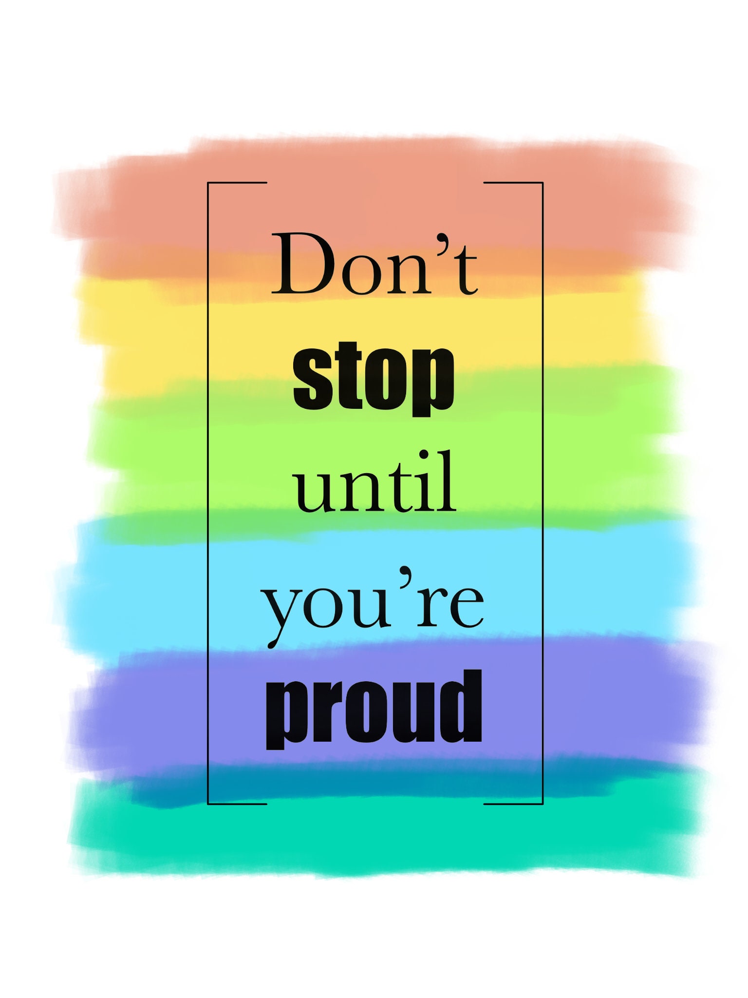 Dont Stop Until Youre Proud Digital Download Quote, Home Decor, Wall ...