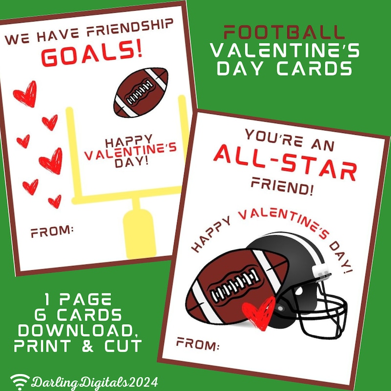 Football Valentine - Etsy