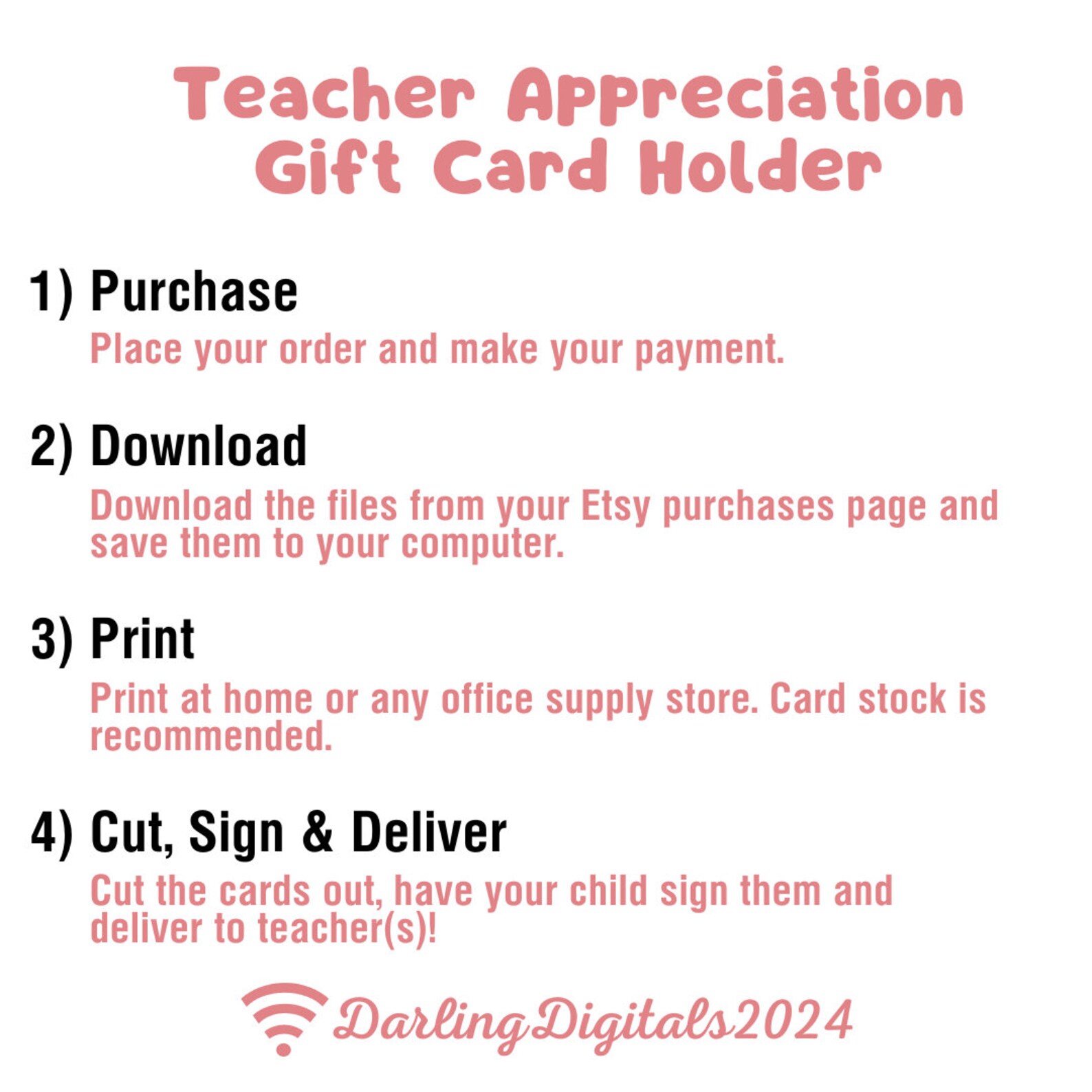 End of Year Teacher Gift Card Holder Printable | Music Teacher Gift ...