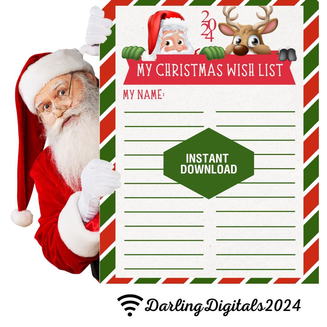 Printable Christmas Gift Wish List My Wish List Christmas Gift List ...