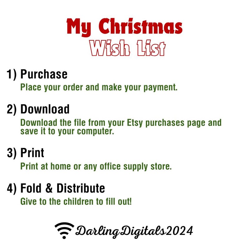 Printable Christmas Gift Wish List My Wish List Christmas Gift List ...