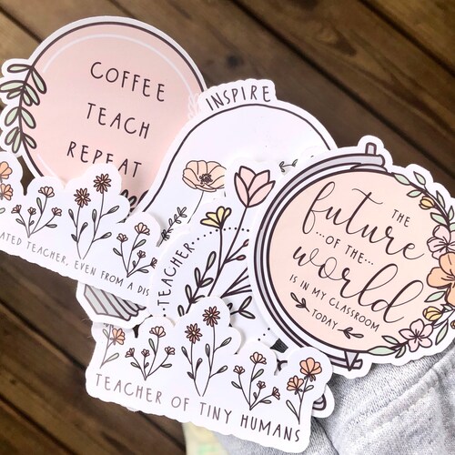 Inspire Pink Floral Lightbulb Sticker Teacher Educator - Etsy