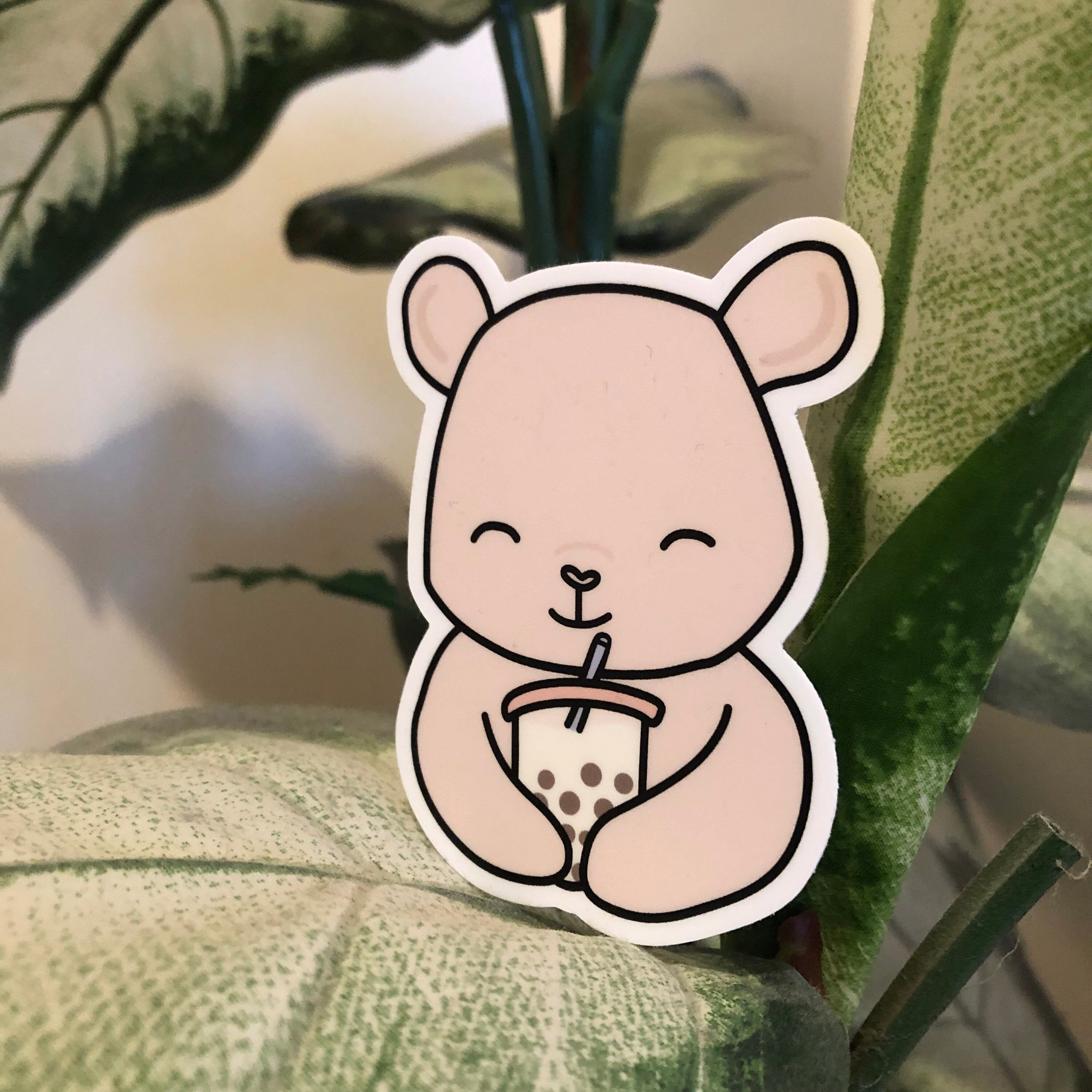 Cute Boba Bear Sticker waterproof Boba Sticker Bubble Tea | Etsy