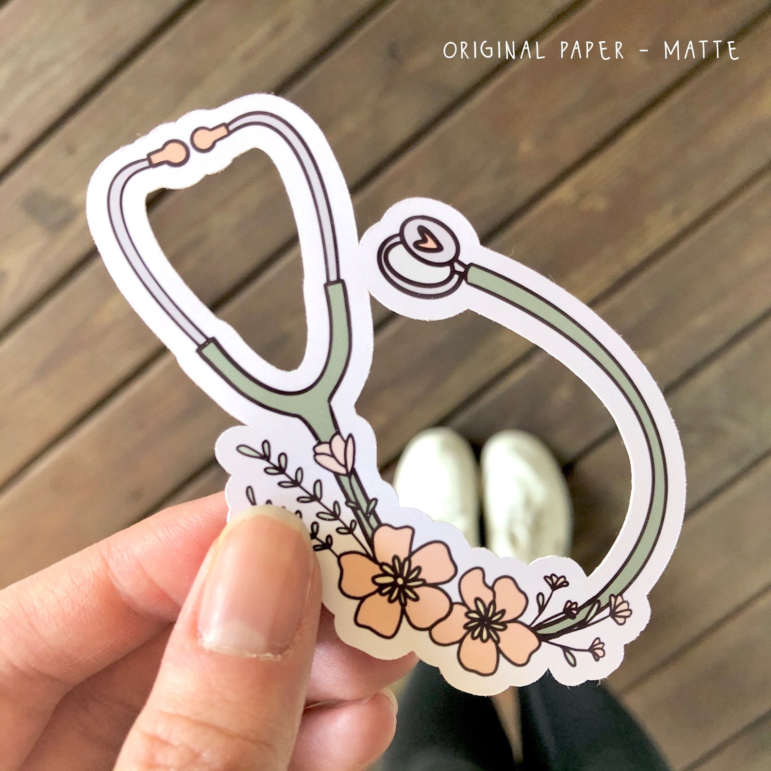 Floral Stethoscope Sticker Nurse Doctor EMT Dentist - Etsy