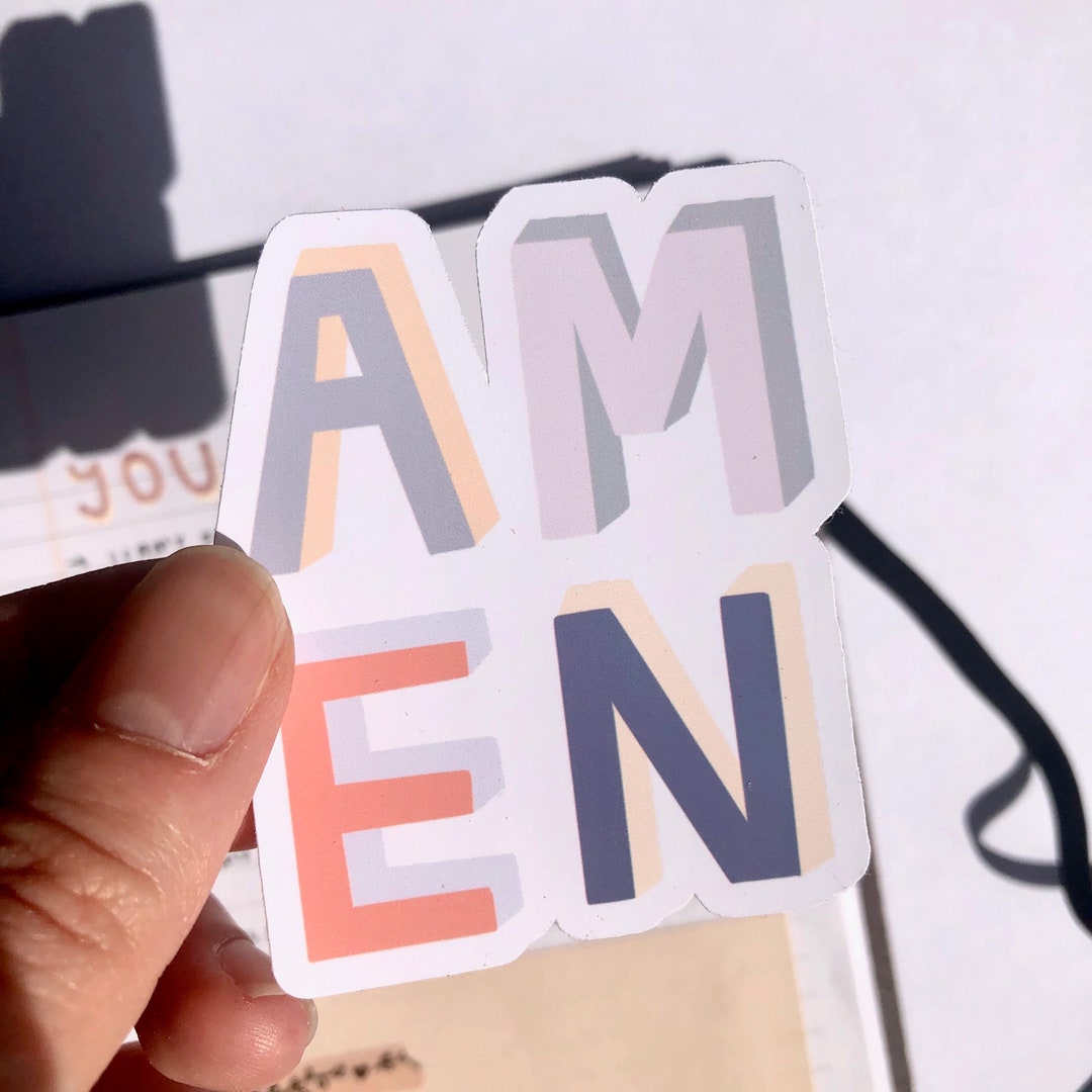 Amen Retro Faith Love Statue Inspired Sticker - Faith, Christian, God ...