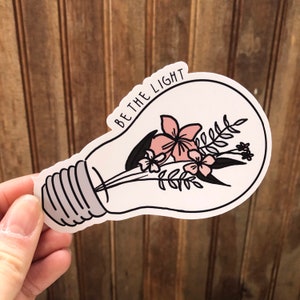 Be the Light Matthew 5:14 Floral Light Bulb Sticker - Faith, Christian ...