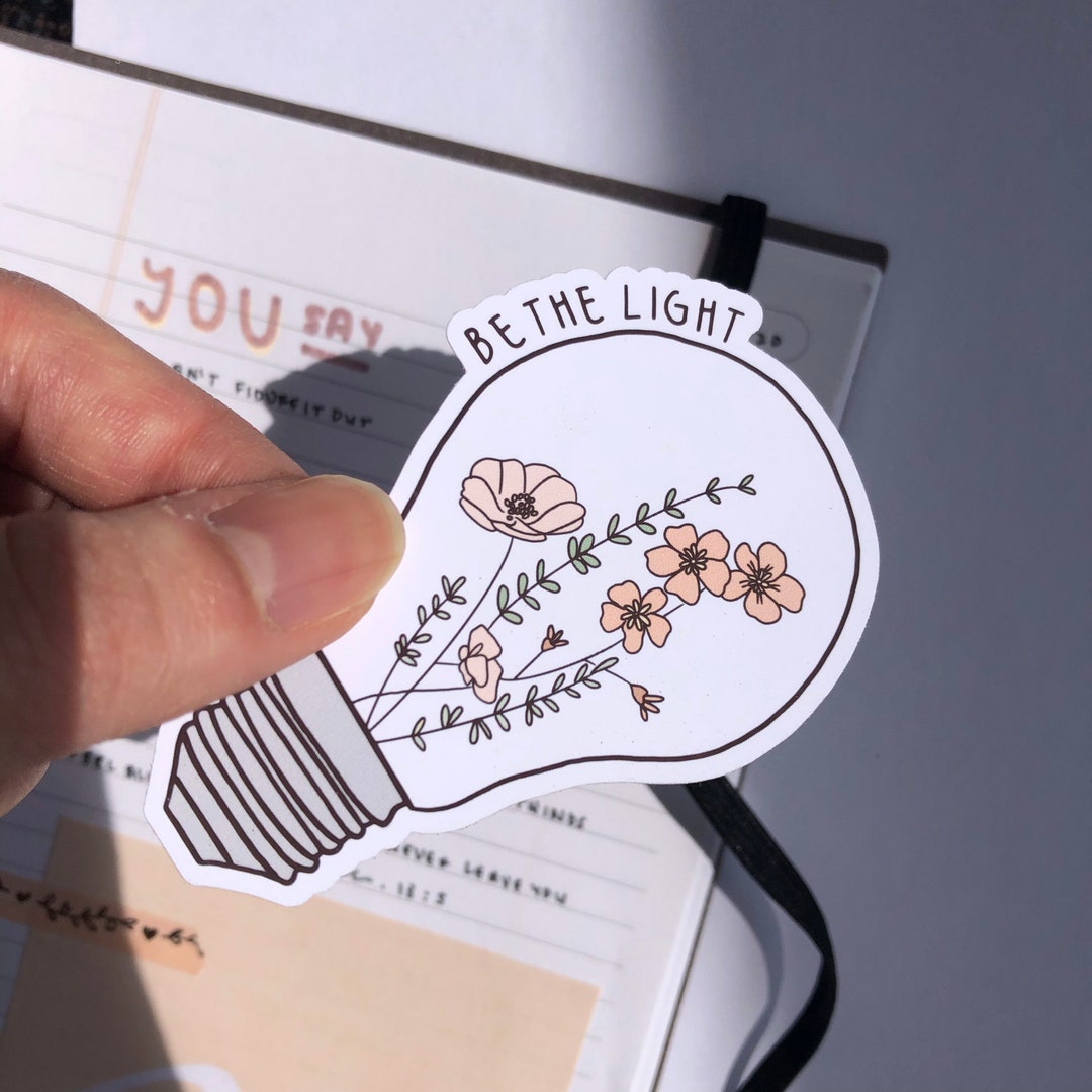 Be the Light Matthew 5:14 Peach Floral Light Bulb Sticker - Faith ...