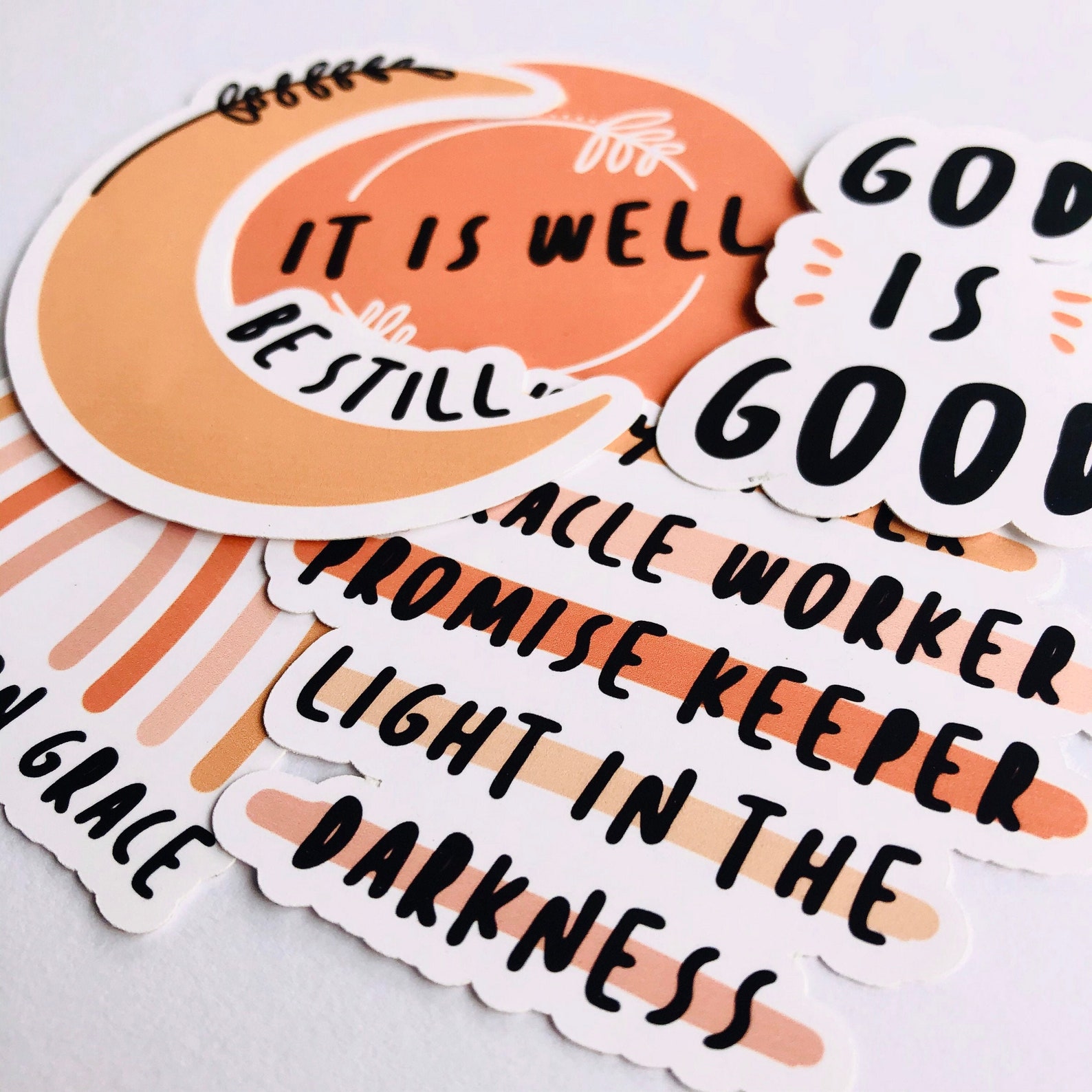 Peachy Tones Bible Verse and Faith Inspired Sticker Pack | Etsy
