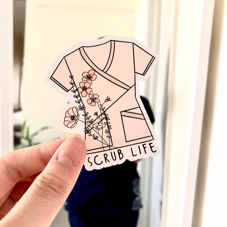 Scrub Life Floral Scrubs Sticker Nurse Doctor EMT - Etsy