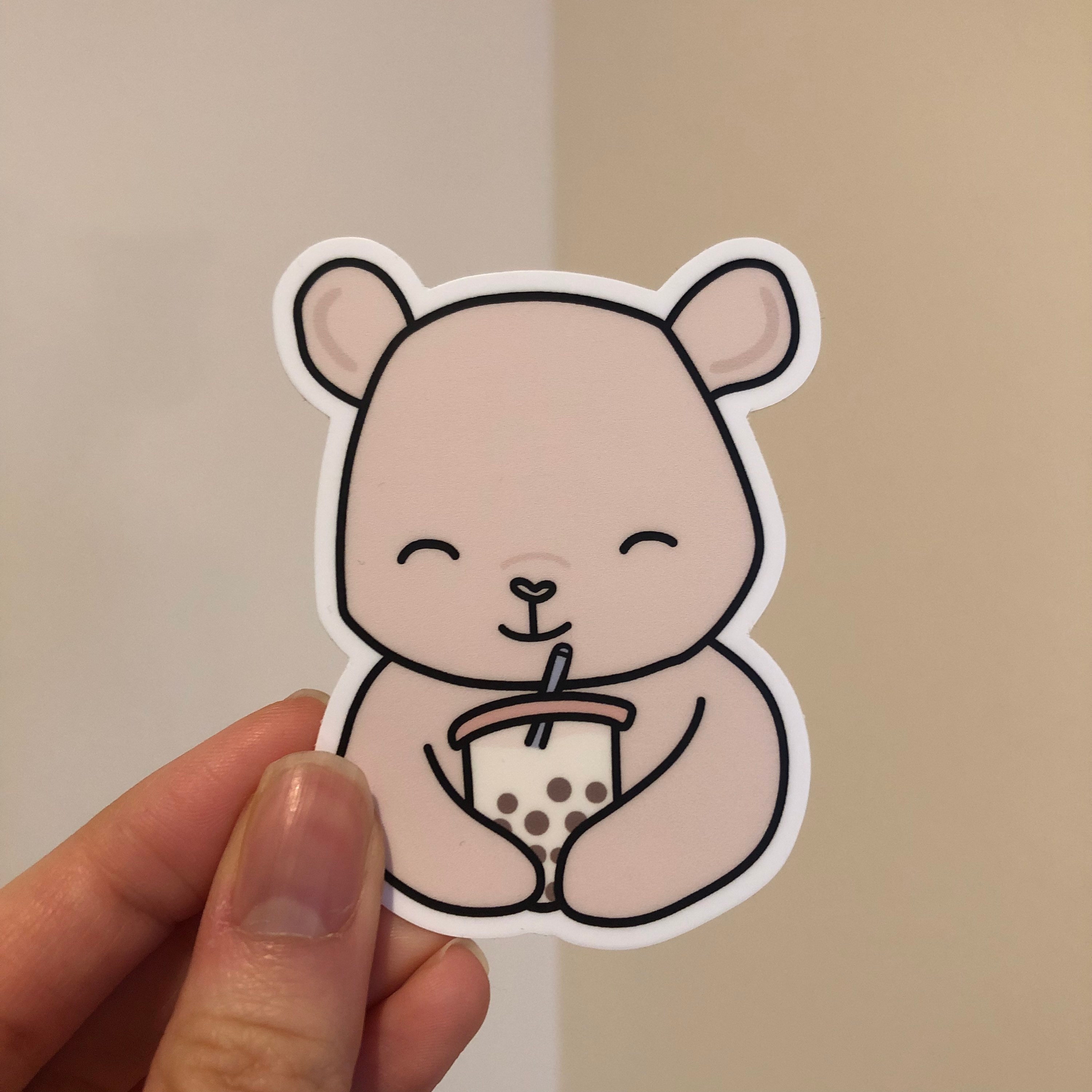 Cute Boba Bear Sticker waterproof Boba Sticker Bubble Tea | Etsy