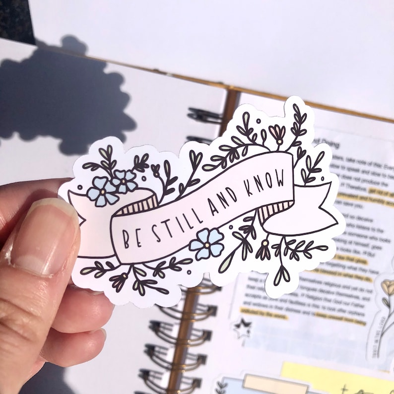 Be Still and Know Psalm 46:10 Worship Floral Banner Sticker | Etsy