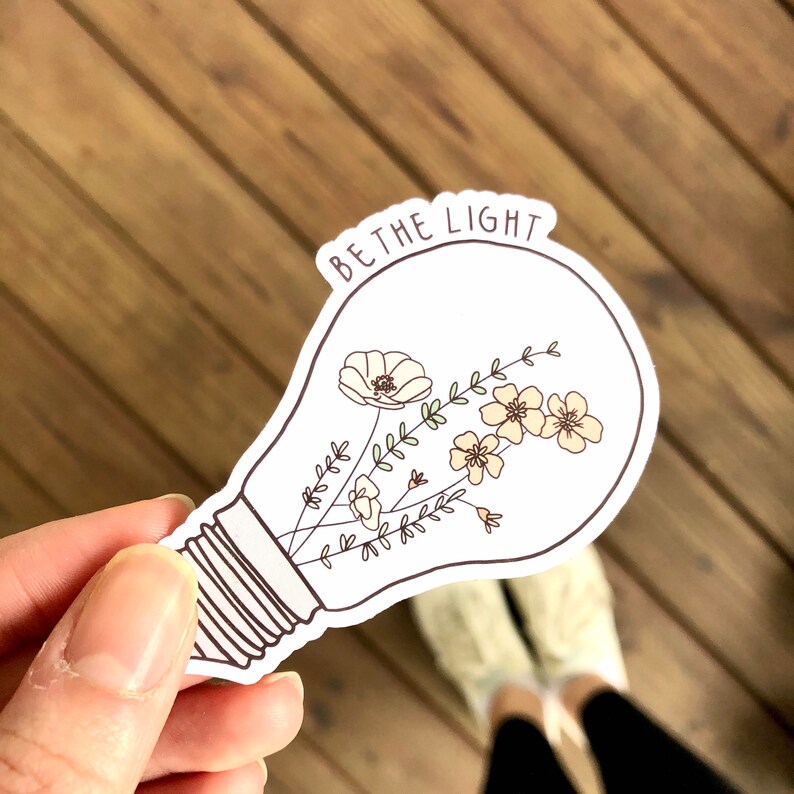 Be the Light Matthew 5:14 Peach Floral Light Bulb Sticker - Faith ...