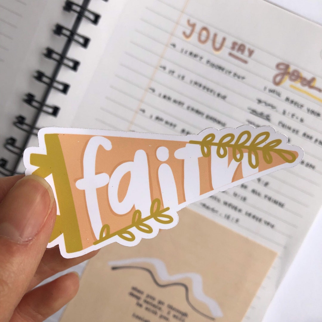 Faith Banner Sticker (peachy Green Leaves Collection) - Faith ...