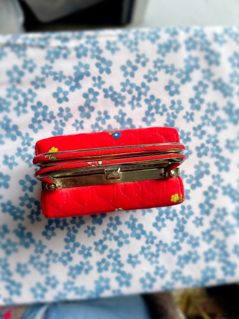 Vintage Quilted Red Floral Hinged Box Purse With Top Handles - Etsy