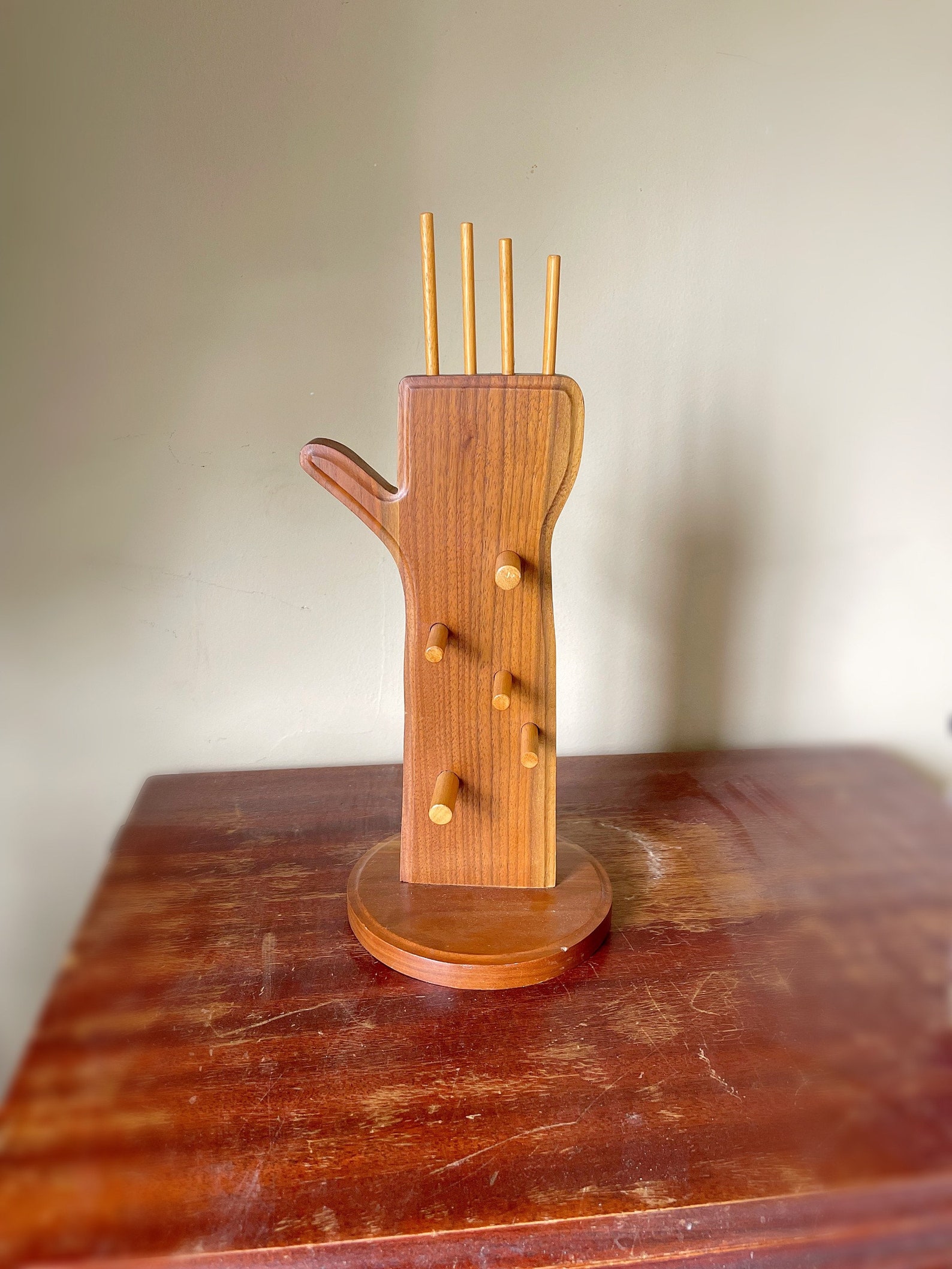 Vintage Wooden Hand Jewelry Display - Etsy