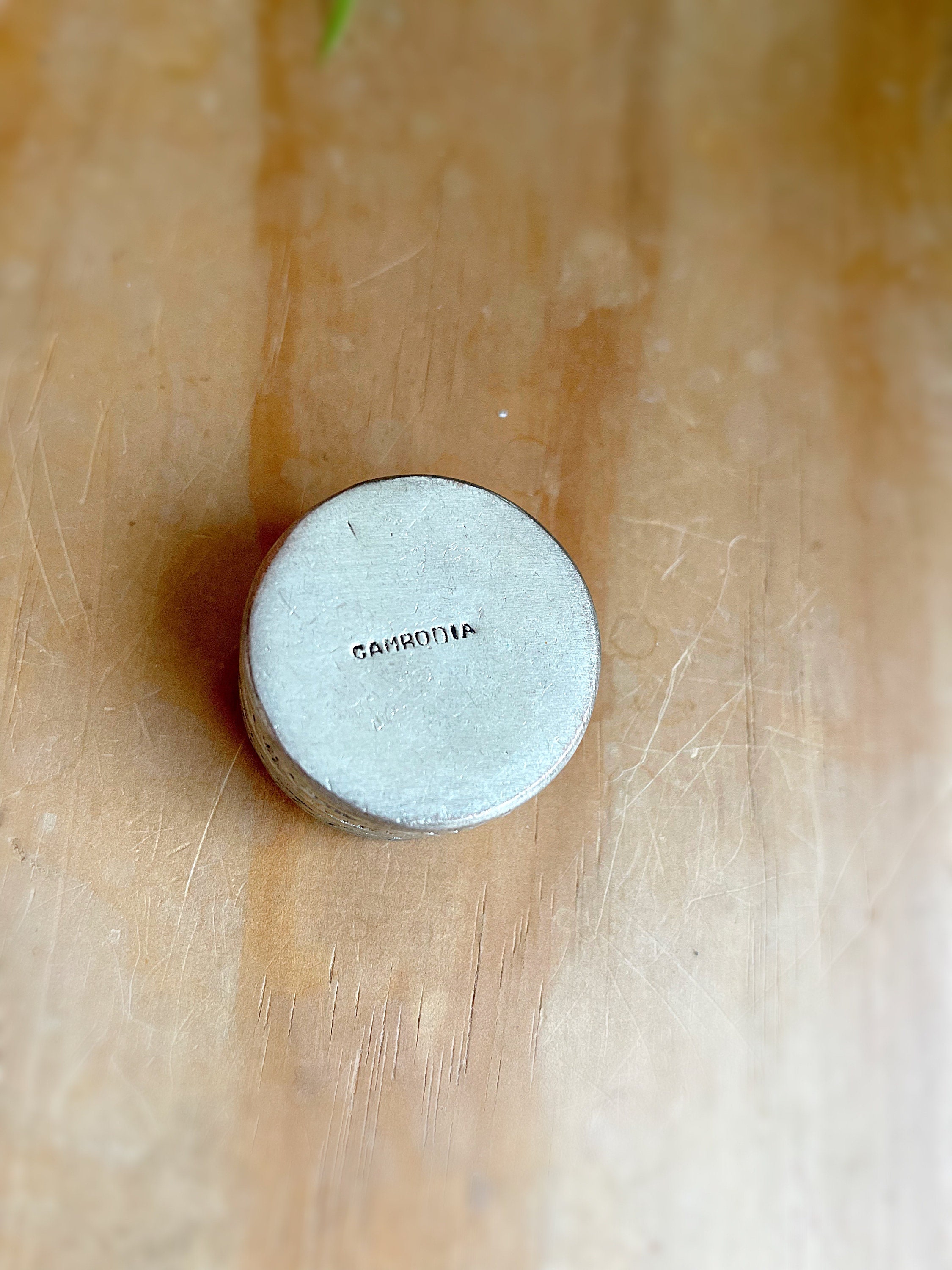 Vintage Cambodian Silver Elephant Pill Trinket Ring Box Khmer Art ...