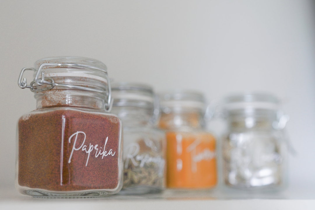 10 Personalized Spice Jar Vinyl Labels; Modern Romantic Minimalist ...
