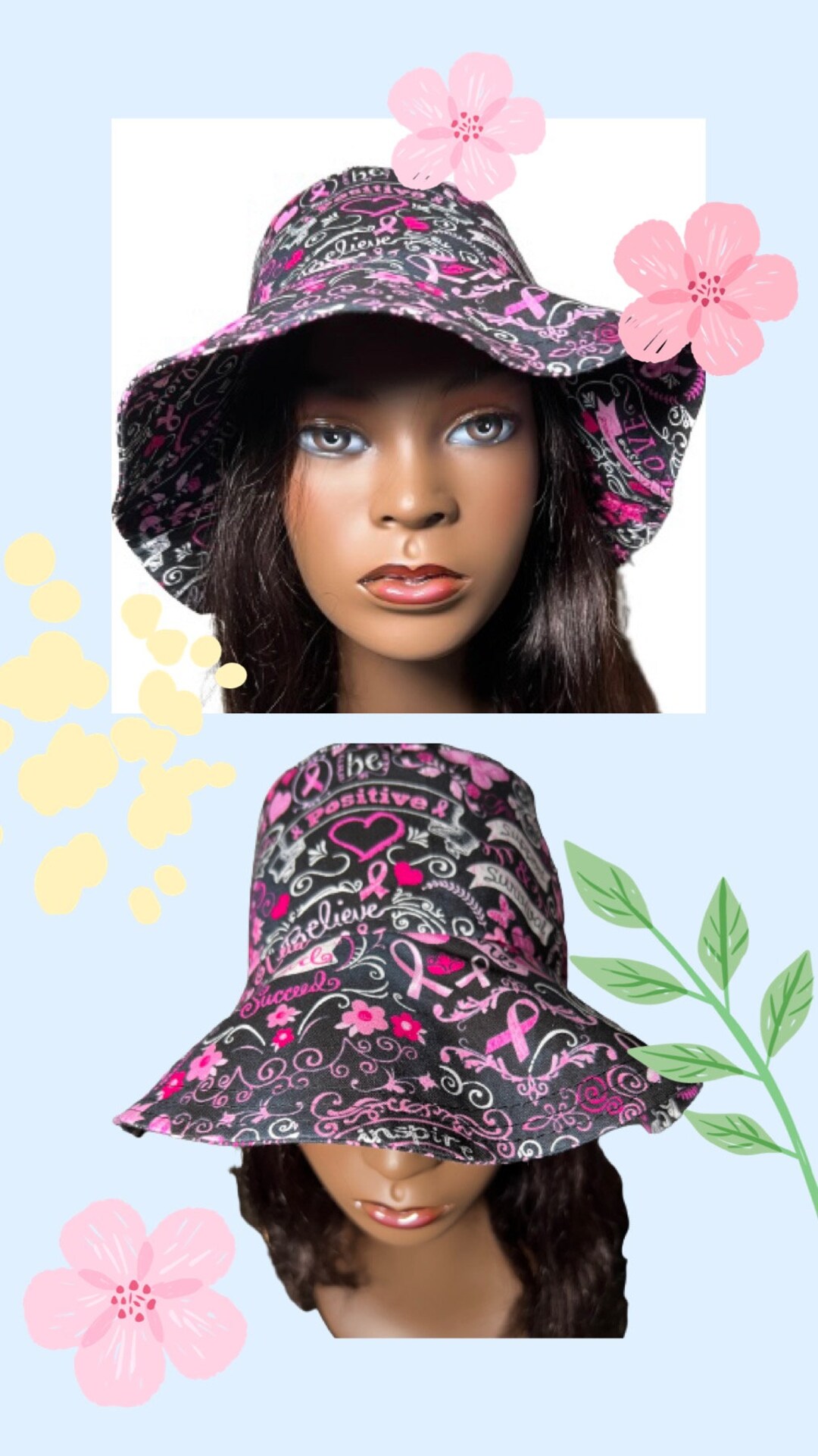 Breast Cancer Awareness Bucket Hat - Etsy