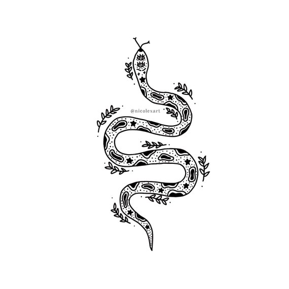 Snake Tattoo Design | Etsy