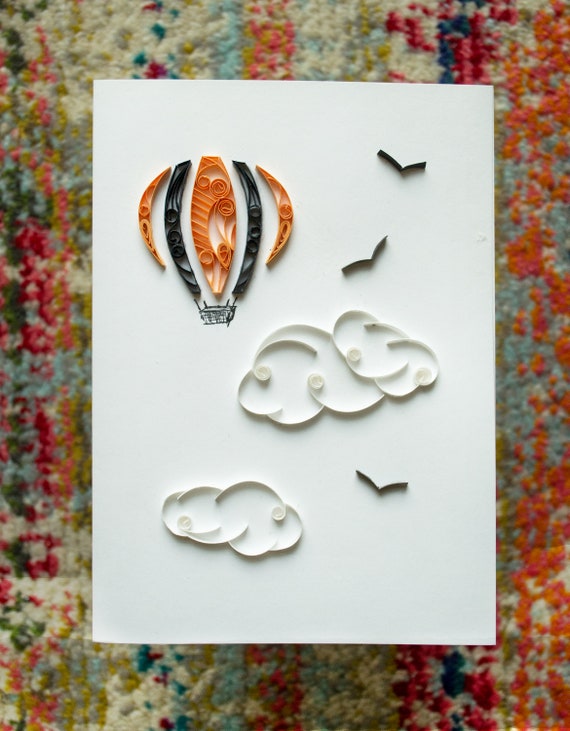 Hot Air Balloon Card Handmade Greeting Card Quilled Greeting - Etsy