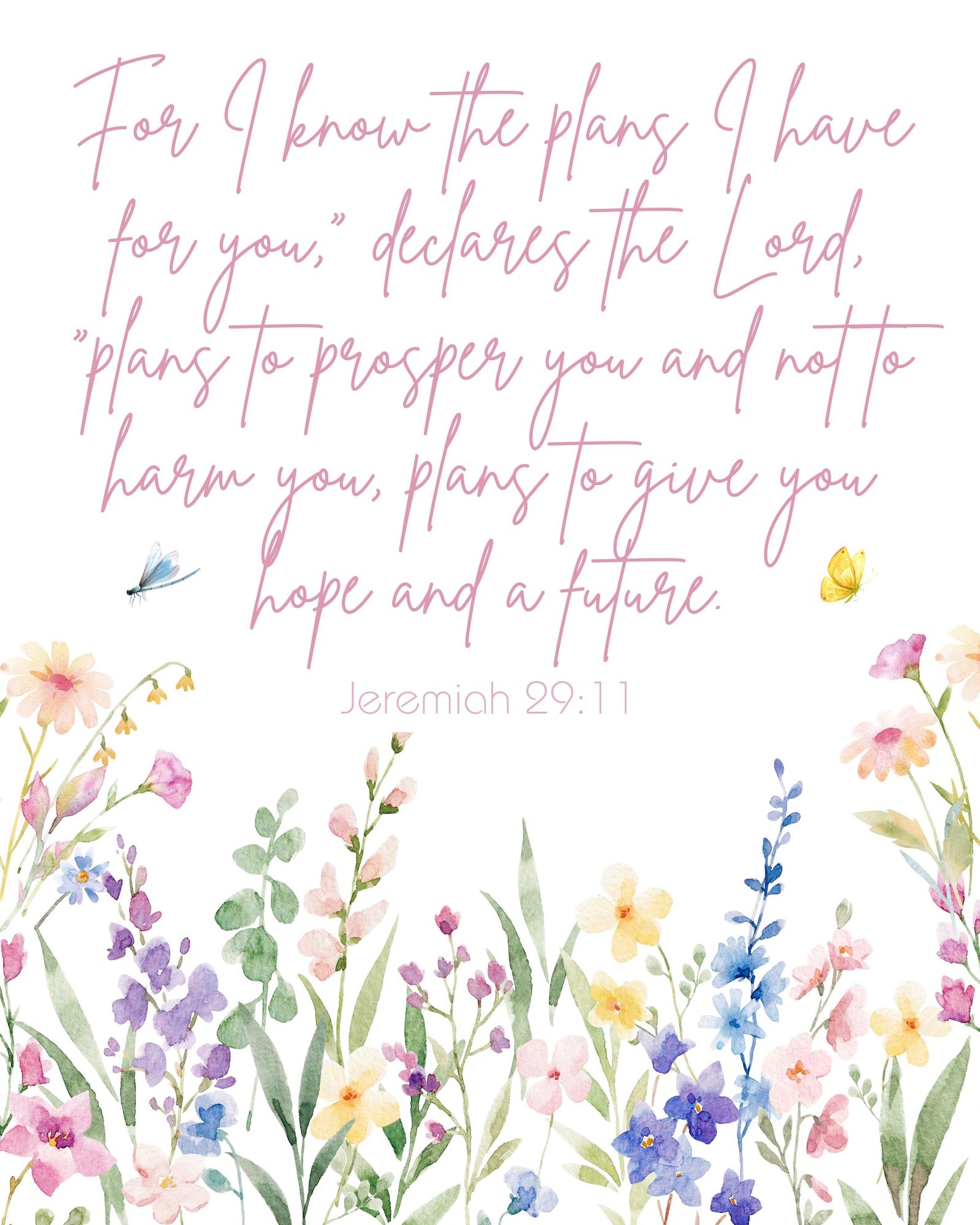 Jeremiah 29:11 Wall Art - for I Know the Plans I Have for You, Plans to ...