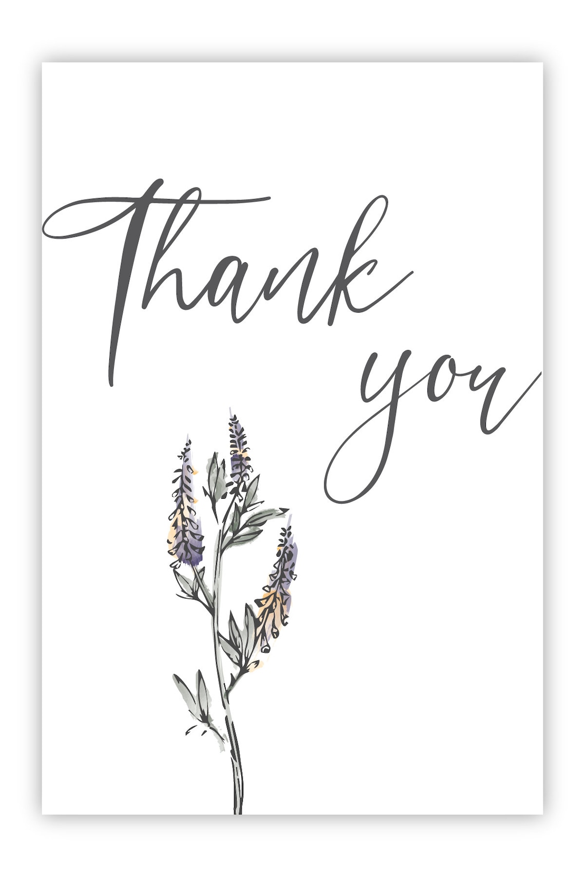 Something Blue Vertical Thank You Card DIGITAL DOWNLOAD | Etsy