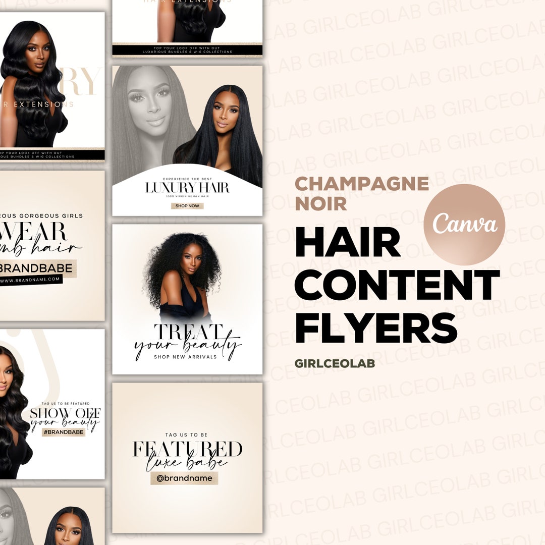 Gold Luxe 6 Social Media Posts Bundle, DIY Flyer Design, Hair Flyers ...