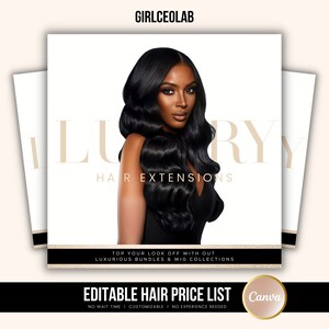 Gold Luxe 6 Social Media Posts Bundle, DIY Flyer Design, Hair Flyers ...