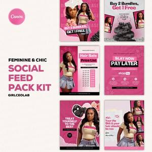 IG Hair Flyers I Editable Hair Instagram Templates Hair Social Media ...