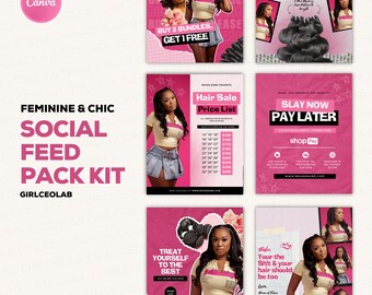 8 IG Hair Flyers I Editable Hair Instagram Templates Hair Social Media ...