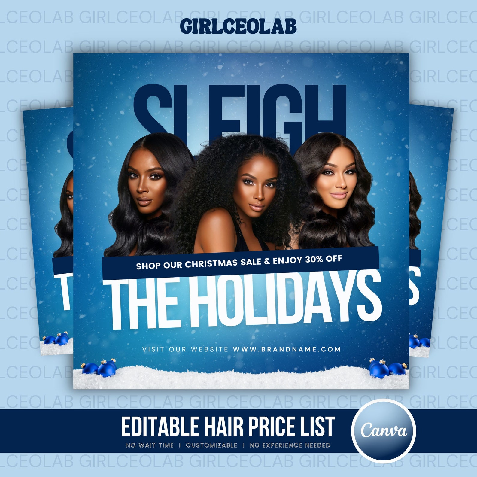 Christmas Flyer , DIY Christmas Hair Flyer, Editable Christmas Hair ...