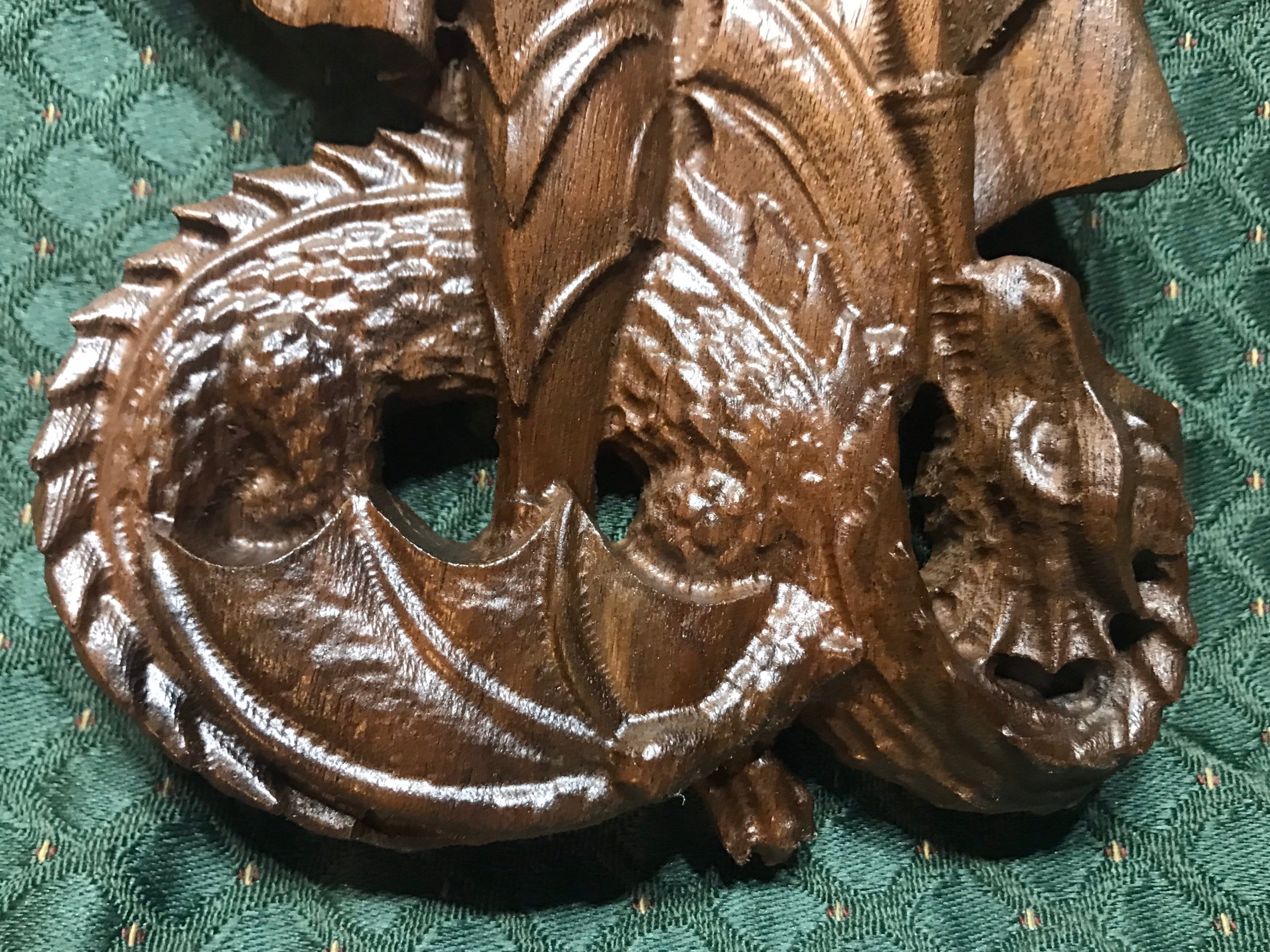 Saint George Wood Carving 15 1/2” Tall Wall Plaque Wall Hanging Statue ...