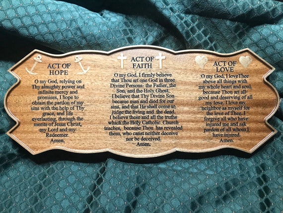 Acts of Faith Hope and Love Prayer Plaque | Etsy
