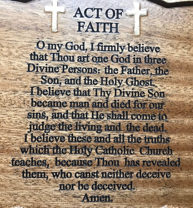 Acts of Faith Hope and Love Prayer Plaque - Etsy