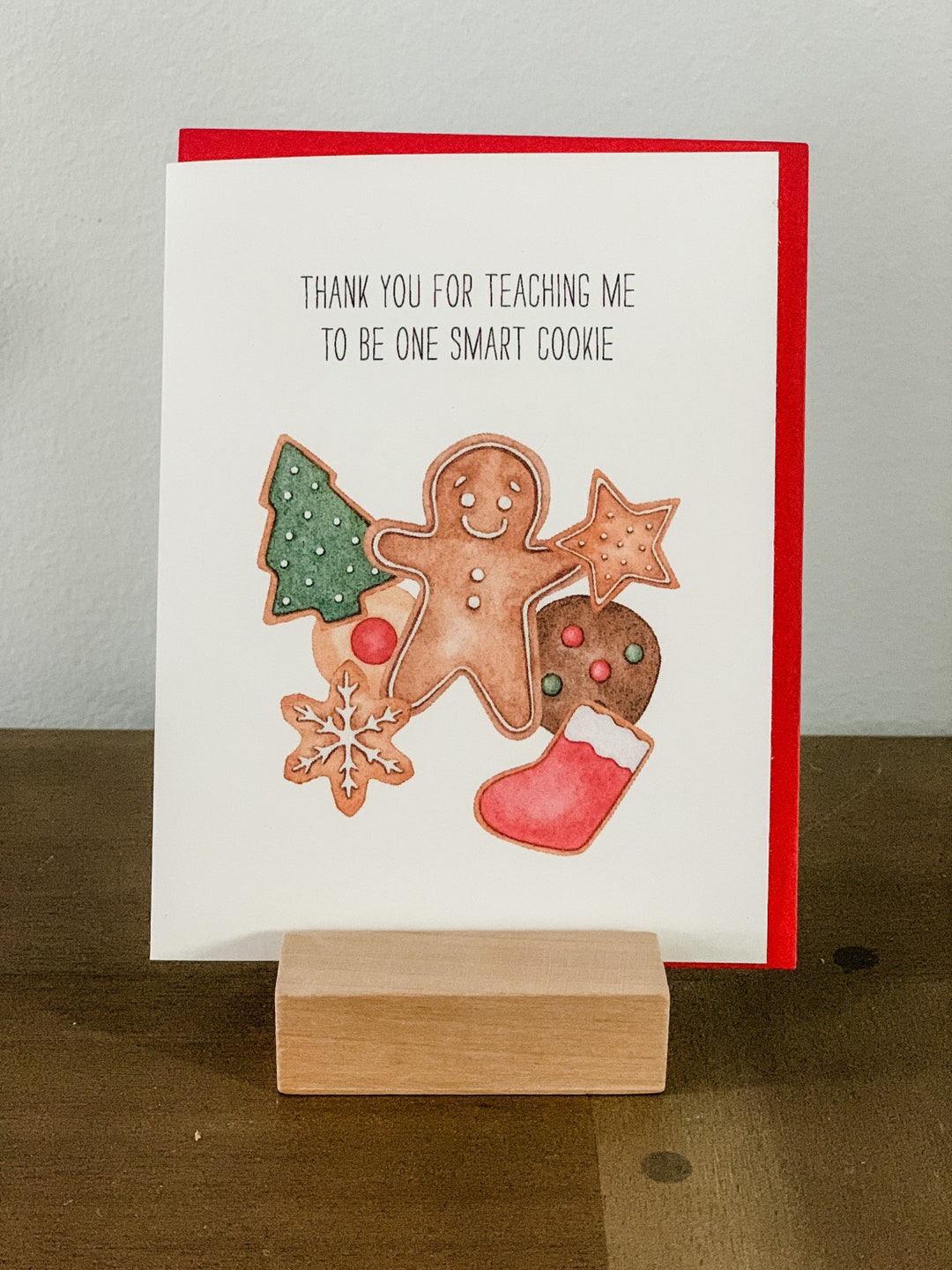 Smart Cookie Teacher Holiday Card - Etsy