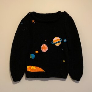 Solar System Intarsia Hand Knitted Black Multicolor Harry Styles Elder ...