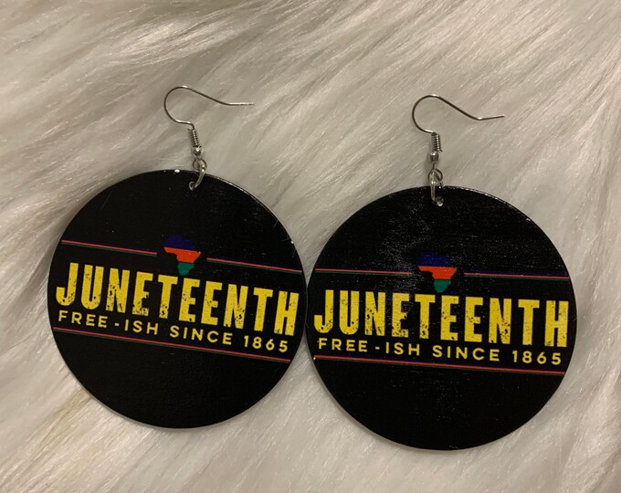 JUNETEENTH Freedom Day Statement Wood Dangle Drop Earrings - Etsy