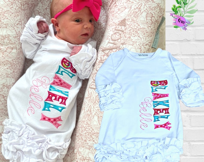 Baby Gown With Name, Personalized Infant Gown -new Baby Gift-coming ...