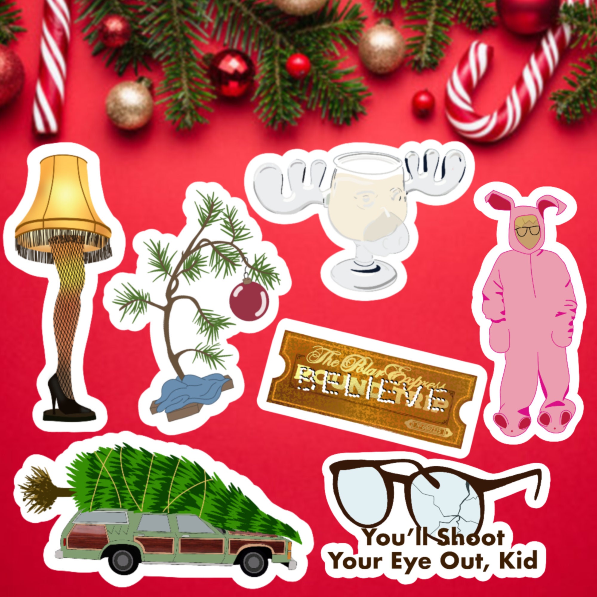 Christmas Movie Sticker Pack A Christmas Story Charlie | Etsy