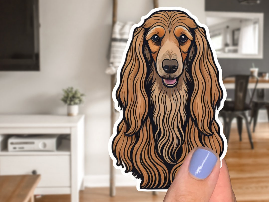 Afghan Hound Dog Sticker Cute Pet Decal for Laptops Water - Etsy