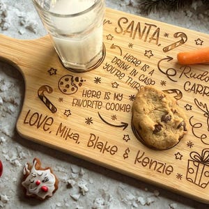 Personalized Santa Treat Board – Engraved Christmas Eve Cookie & Milk ...