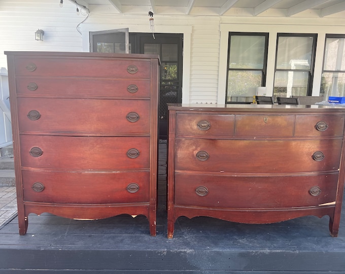 CUSTOMIZE ME Antique Dixie Duncan Phyfe Hepplewhite Dresser Set, Solid Mahogany, Free Shipping ...